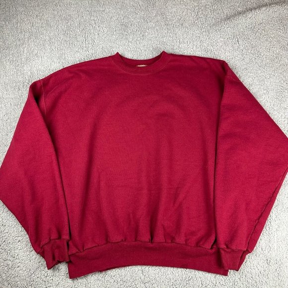 Hanes | Sweaters | Vintage Hanes Comfort Blend Sweater Adult 2xl Red Blank Crewneck 9s Mens ...